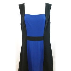 BCBG Paris | Dresses | Bcbg Paris Blue And Black Colorblock Dress 8 ...